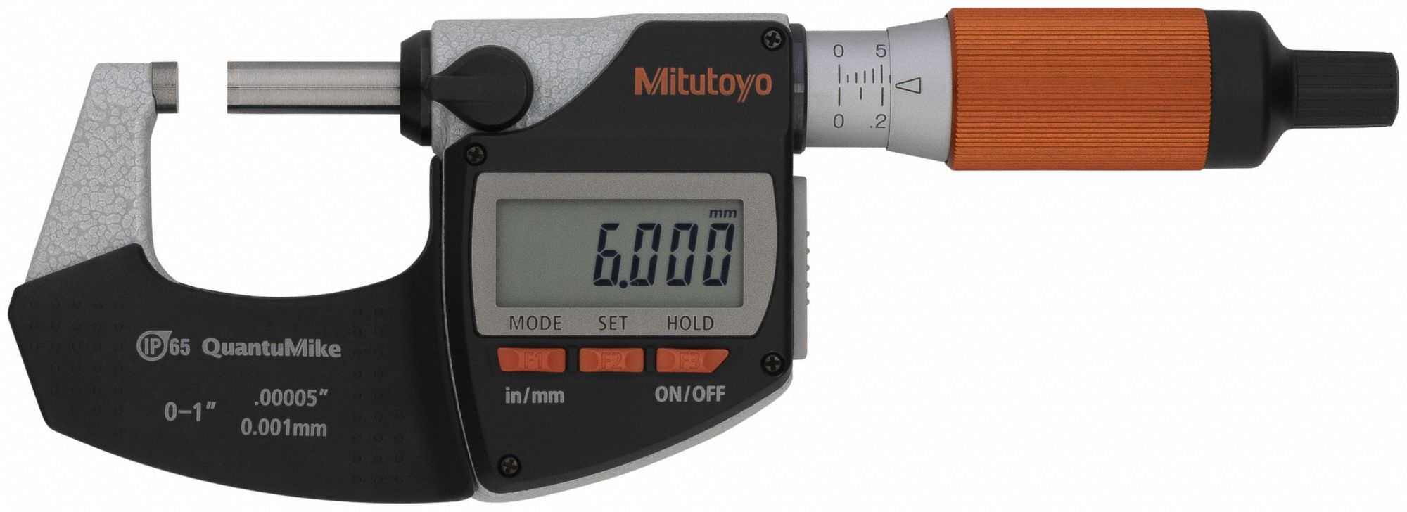 MITUTOYO, 0 in to 1 in /0 mm to 25 mm, Inch/Metric, Digital Outside ...
