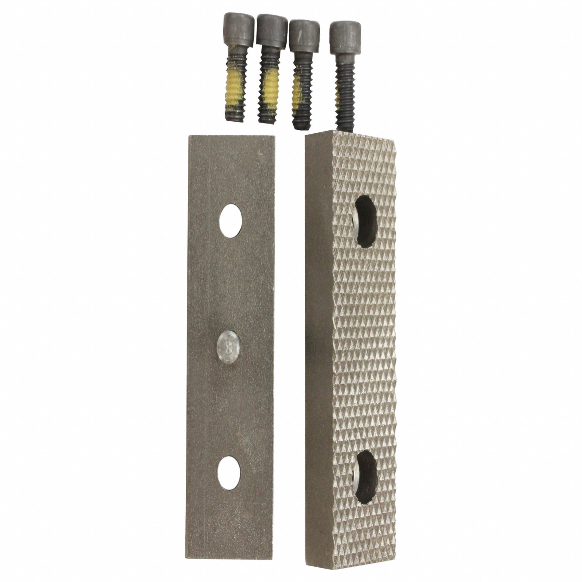 WILTON Replacement Jaw Inserts: Steel, For 4 in Vise Jaw Wd, (4) Screws ...