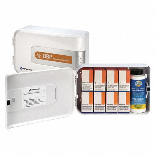 FIRST AID ONLY, (8) Biohazard Bags, White, Bloodborne Pathogen Kit ...