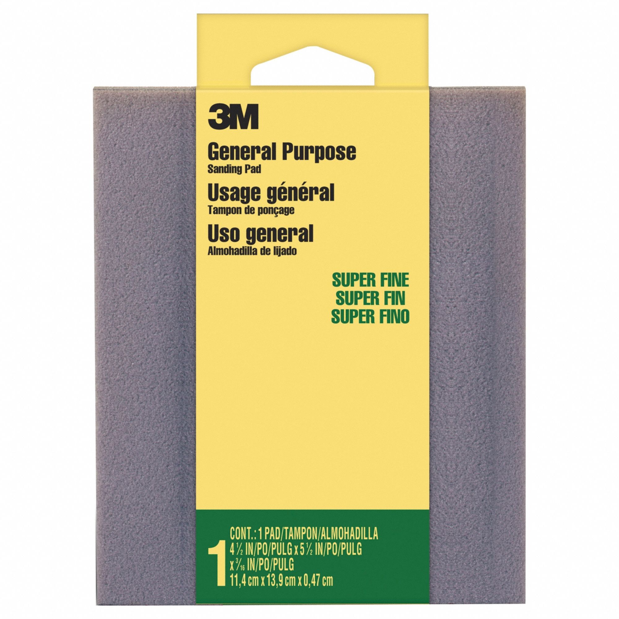 3M, 4 1/2 in W x 5 1/2 in L x 3/16 in T, Aluminum Oxide, Contour ...