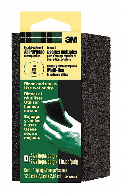 3M, 2 7/8 in W x 4 7/8 in L x 1 in T, Aluminum Oxide, Single-Angle ...