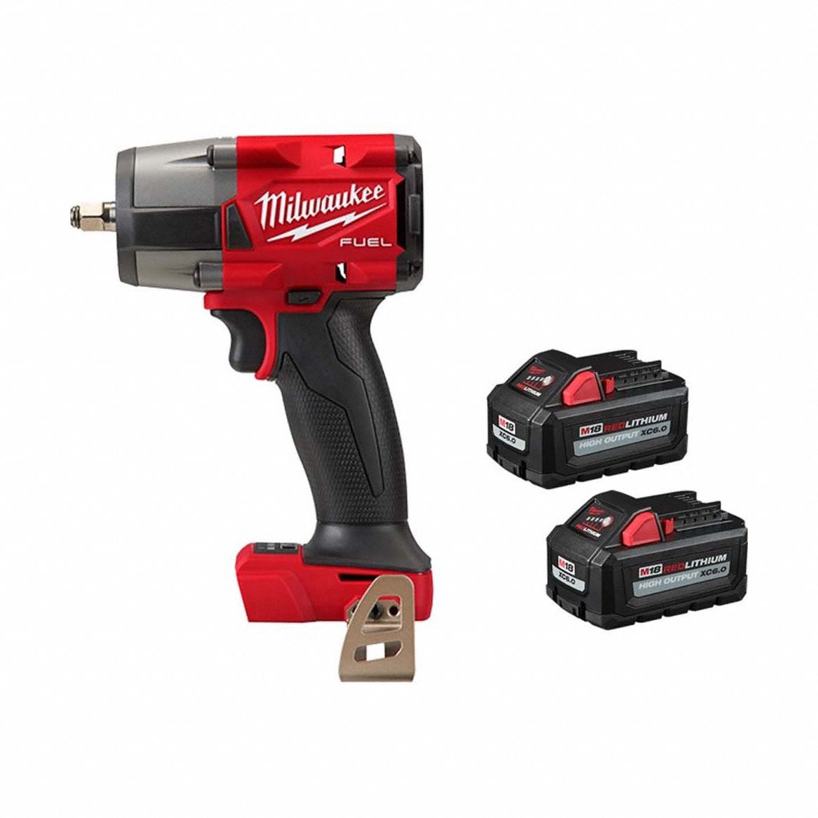 MILWAUKEE, 3/8 in Drive Size, 550 ft-lb Fastening Torque, Impact Wrench ...