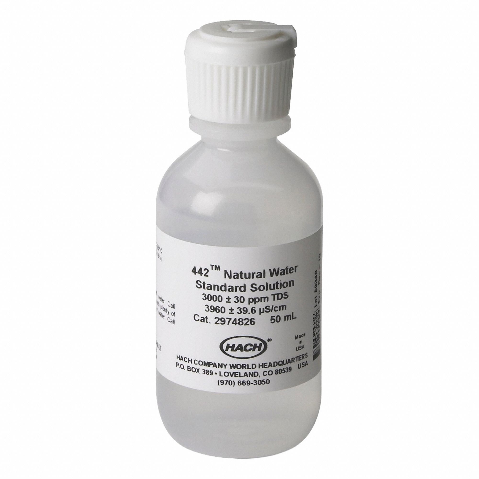 HACH, Lab, 50 mL Volume, Natural Water Standard Solution - 897ZH5 ...