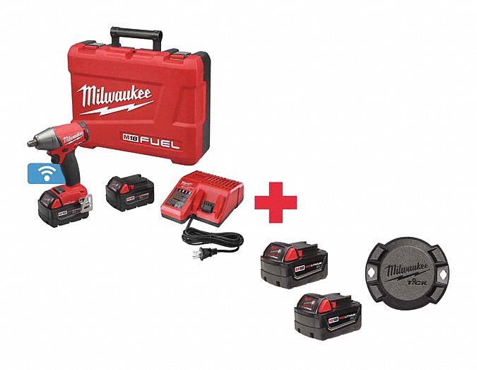 MILWAUKEE, 1/2 in Drive Size, 220 ft-lb Fastening Torque, Impact Wrench ...