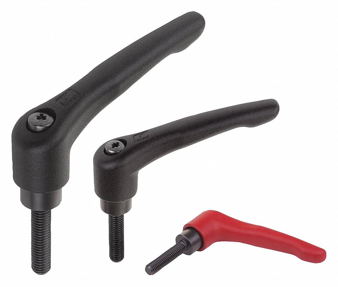 KIPP, Handle,Steel,Adjustable,M8x30",Black - 300C04|K0752.2081X30 ...