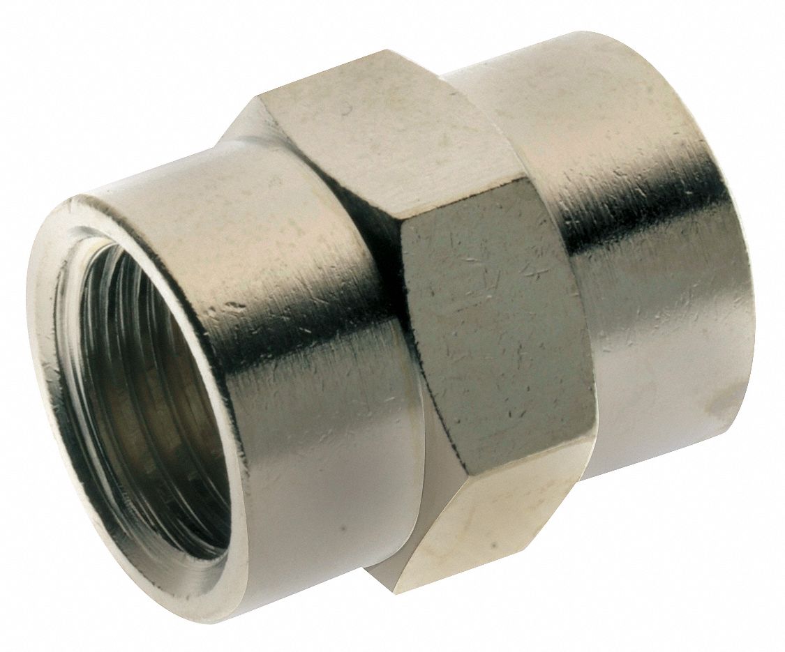 BSPP x Female BSPP, 5, Pipe Coupling - 299YH8|3000-3/8 - Grainger