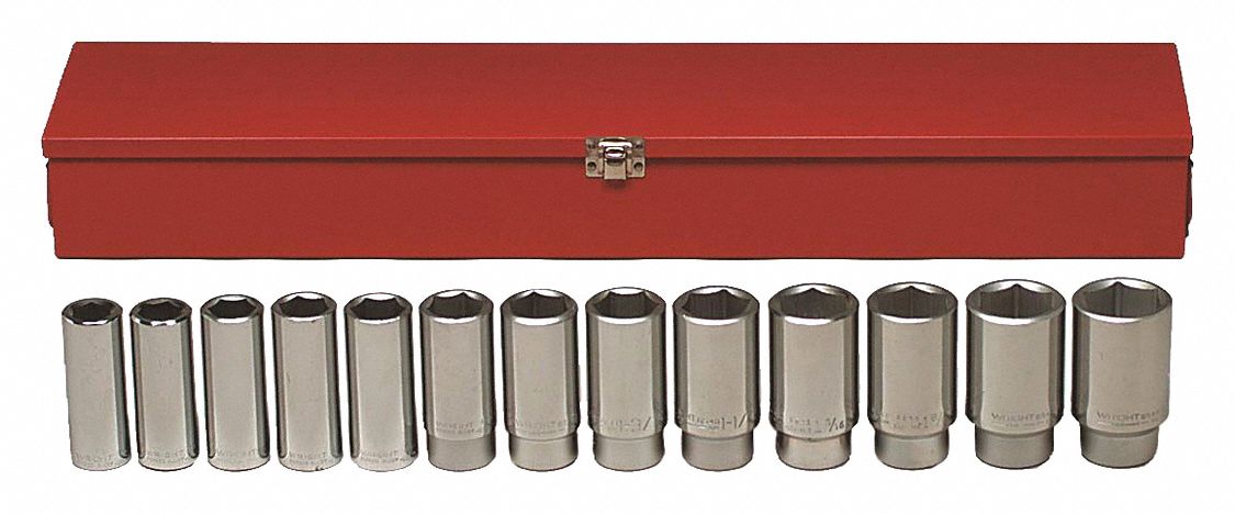 WRIGHT TOOL, 3/4 in Drive, 13 Piece, Socket Set - 29AT74|625 - Grainger