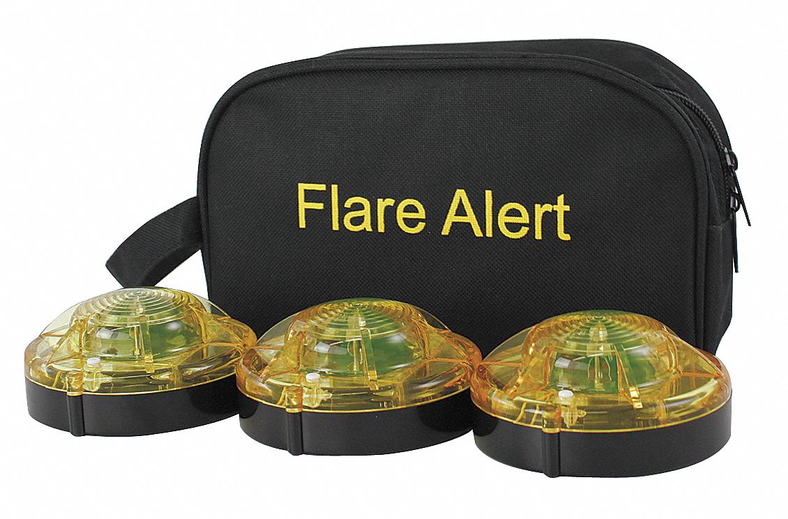 FLAREALERT, Yellow, LED Road Flare Kit - 29DX80|B3YB2 - Grainger