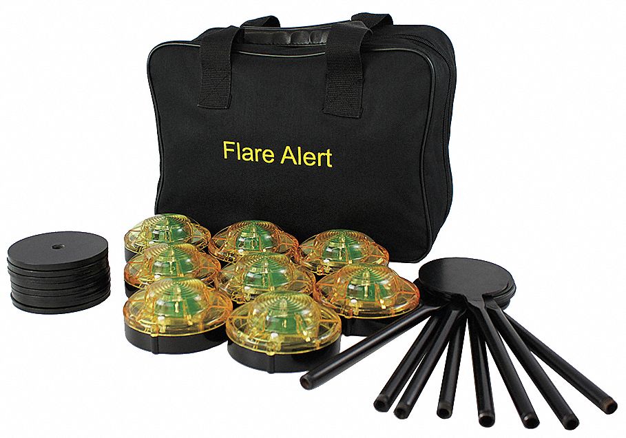 FLAREALERT, Yellow, LED Road Flare Kit - 29DX84|B8YB2FULL - Grainger