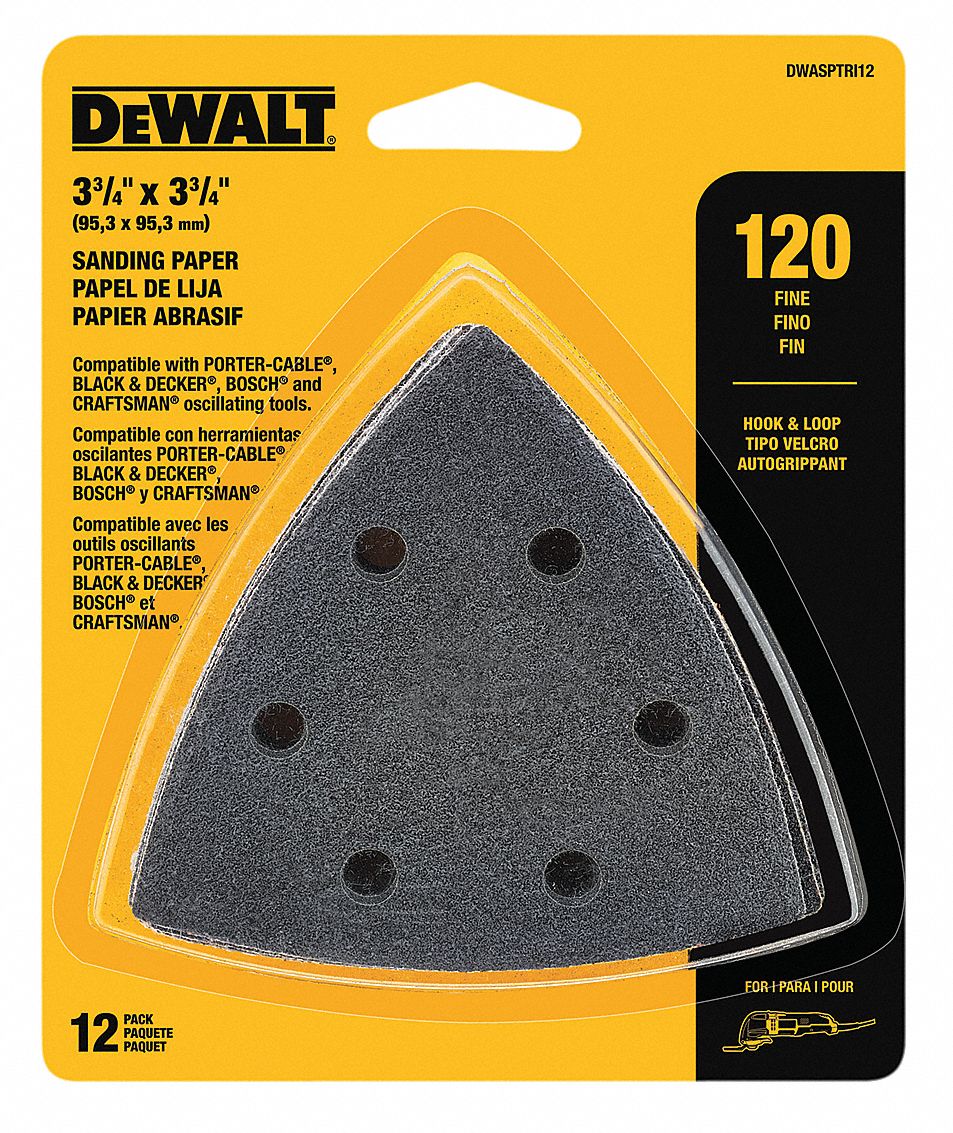 DEWALT Oscillating Tool Sanding Sheet Set: 120 Grit, 12 Sheets, DEWALT ...