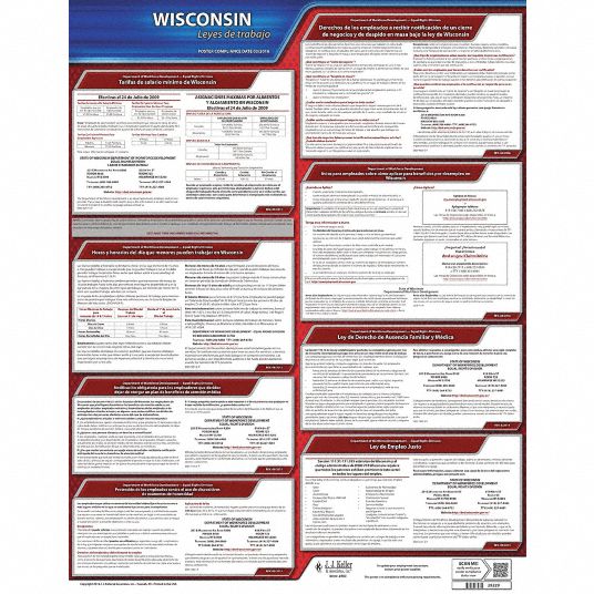 JJ KELLER, State Labor Law, WI, Labor Law Poster - 29EA89|200-WI - Grainger