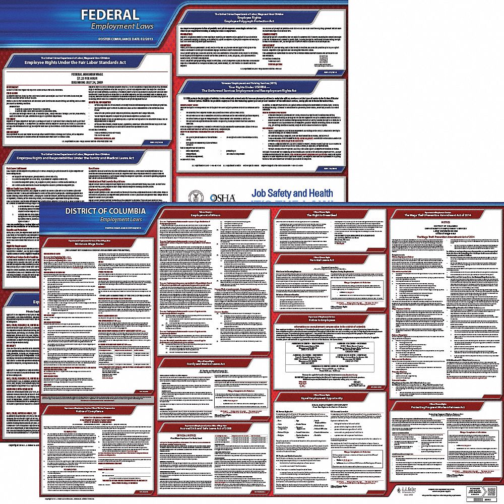 JJ KELLER, Federal and State Labor Law, DC, Labor Law Poster Kit ...