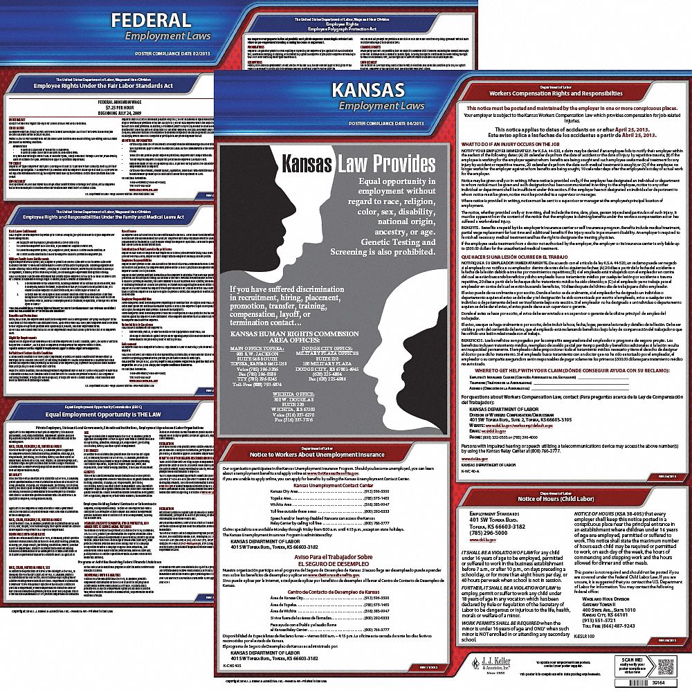 JJ KELLER, Federal and State Labor Law, KS, Labor Law Poster Kit ...