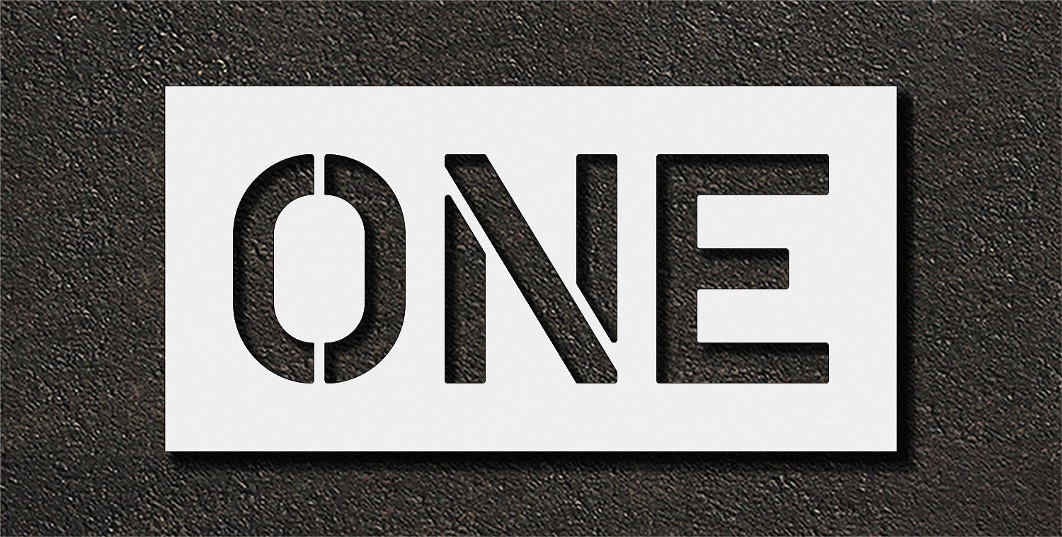 One, 0.063 in Thick, Pavement Stencil - 29EK93|STL-116-71009 - Grainger