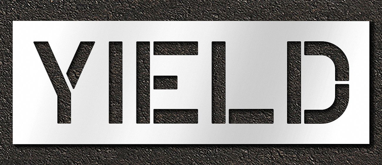 Yield, 0.06 in Thick, Pavement Stencil - 29EL47|STL-116-71226 - Grainger