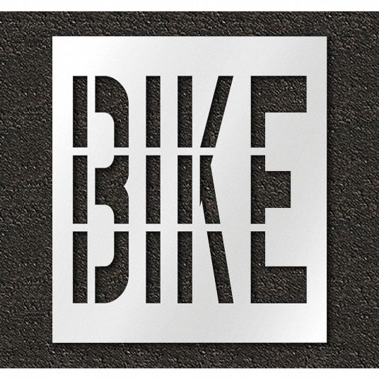Bike, 0.063 in Thick, Individual Stencil - 29EM47|STL-116-73617 - Grainger