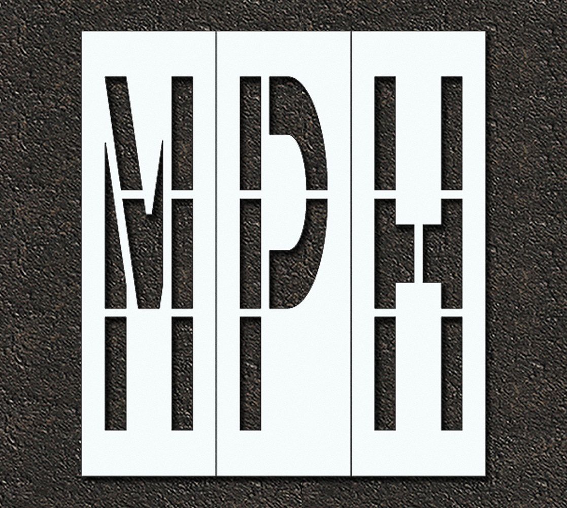Mph, 0.063 in Thick, Pavement Stencil - 29EN33|STL-116-79637 - Grainger