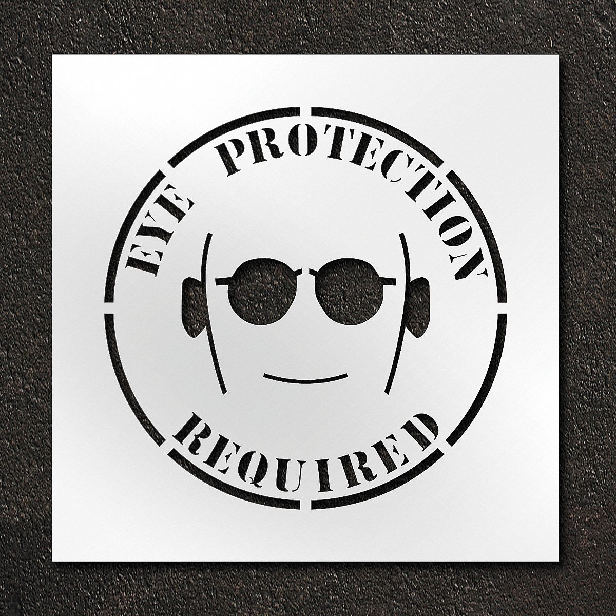 Eye Protection Required, 24 in x 24 in Message Size (WxH), Individual ...