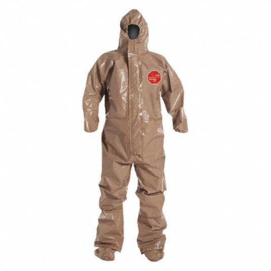 DUPONT, L, Non-Woven Polypropylene, Hooded Chemical Resistant Coveralls ...