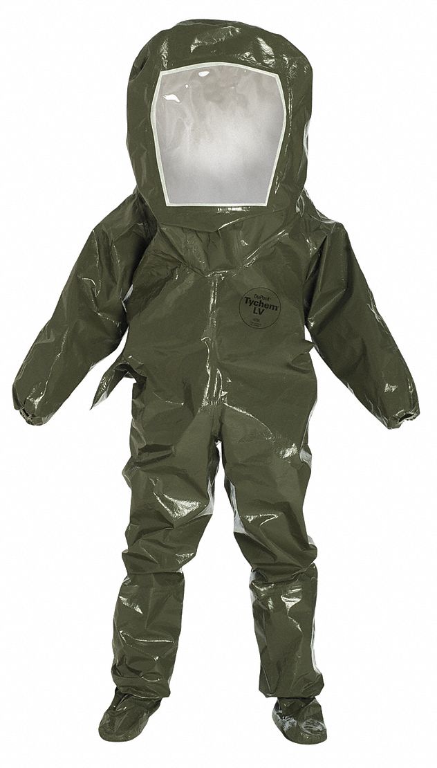 Encapsulated Suit, Tychem® LV, Olive Drab - Grainger