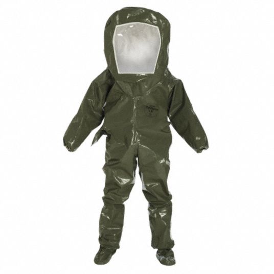 Encapsulated Suit, Tychem® LV, Olive Drab - Grainger