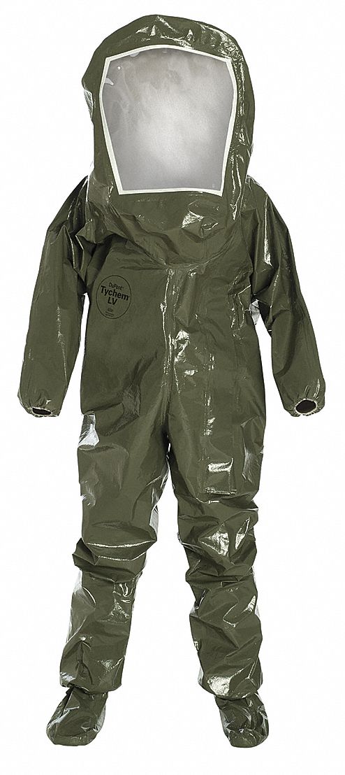Encapsulated Suit, Tychem® LV, Olive Drab - Grainger