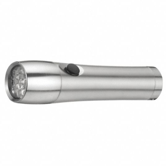 LED Mini Flashlight, Aluminum, Maximum Lumens Output: 36, Silver, 4.8 ...