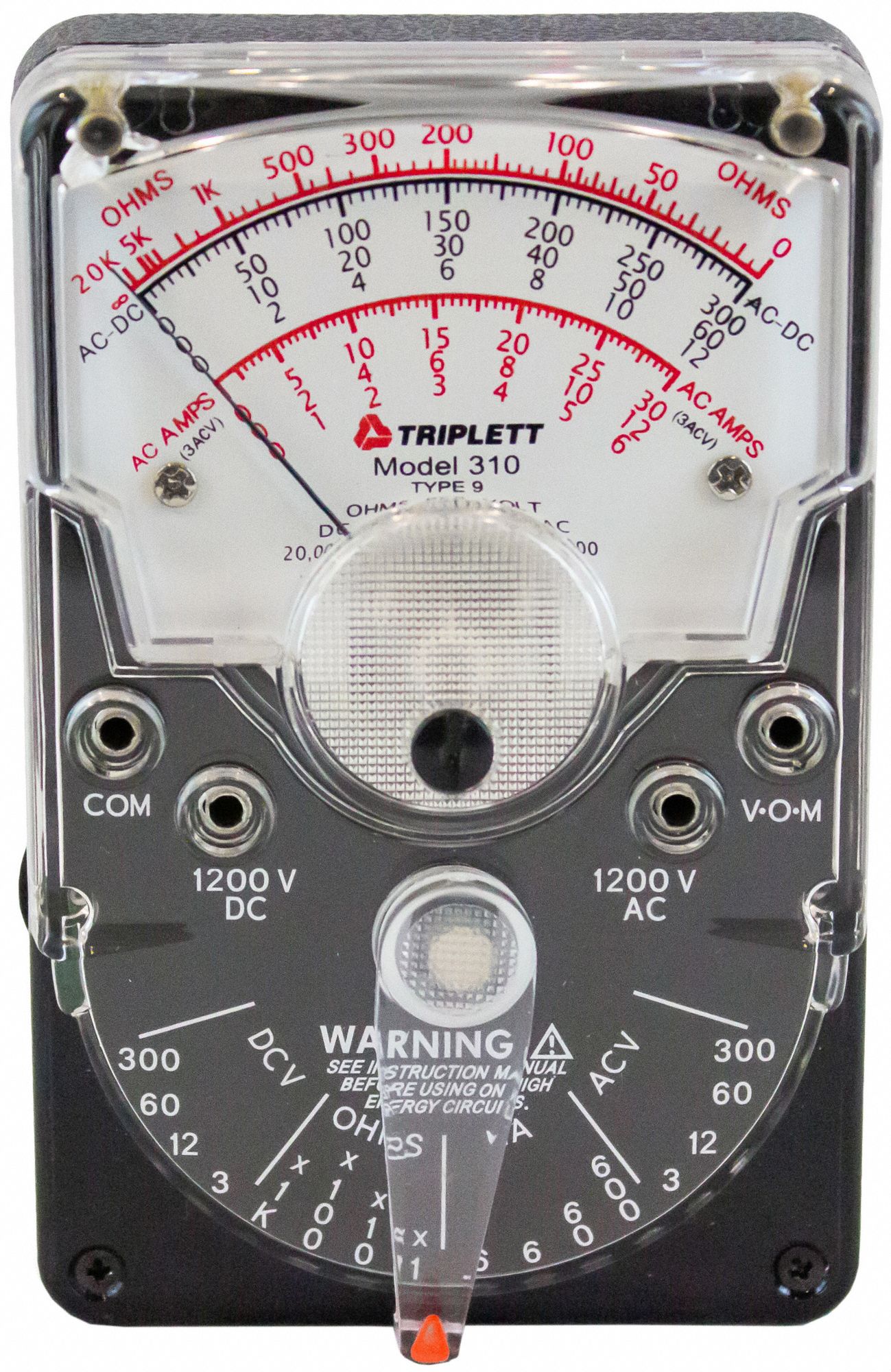 TRIPLETT Volt/Ohm Meter, Max. AC Volts 1,200 V, Max. DC Volts 1,200 V ...