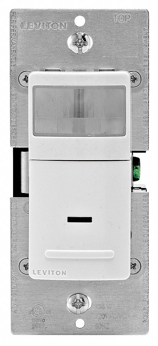 LEVITON Wall Switch Box Occupancy Sensor, 900 sq ft Passive Infrared ...