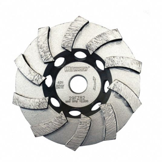 WESTWARD, Turbo, 4" Dia, Segment Cup Grinding Wheel - 29FZ82|29FZ82 ...