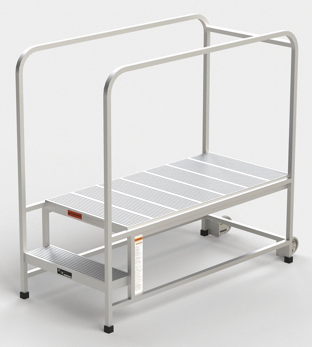 EGA, 1.7 ft Platform Ht - Max, 24 in x 49 in, Mobile Work Platform ...