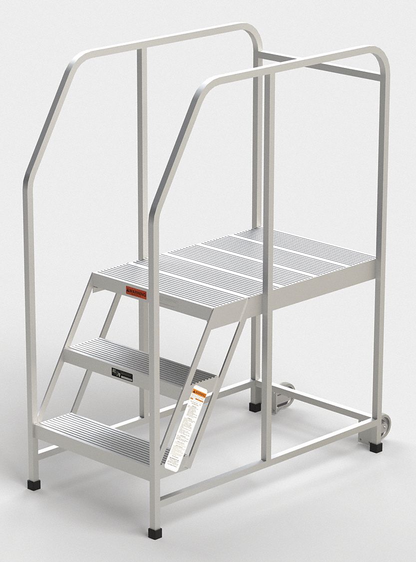 EGA, 2.5 ft Platform Ht - Max, 24 in x 35 in, Mobile Work Platform ...