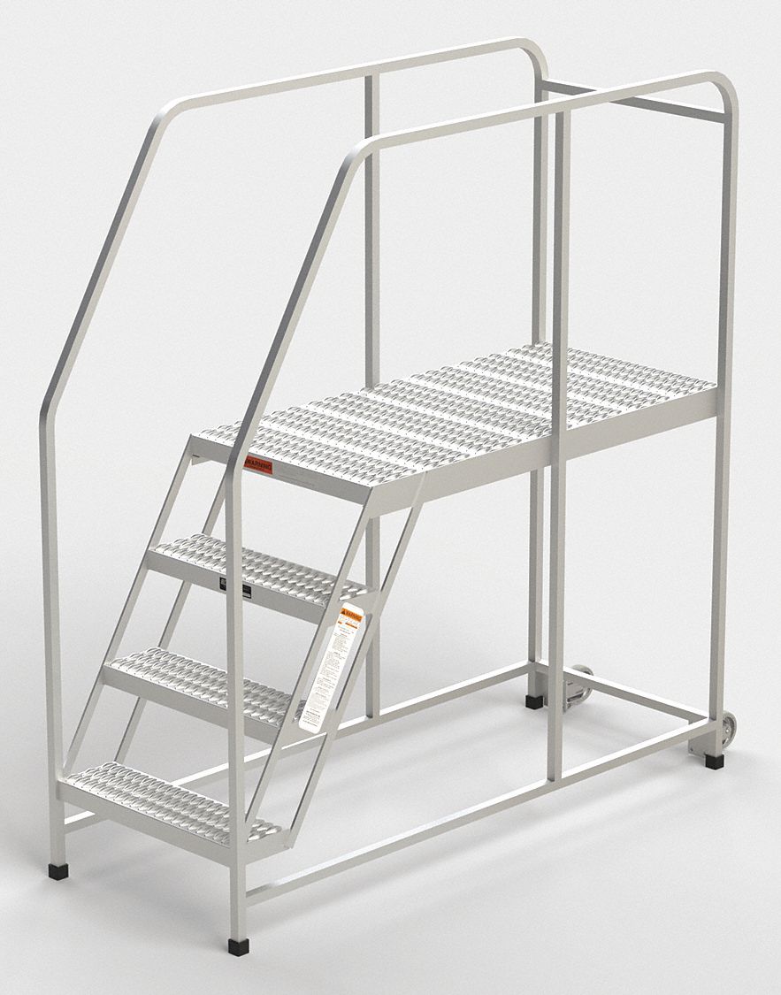 EGA, 3.3 ft Platform Ht - Max, 24 in x 49 in, Mobile Work Platform ...