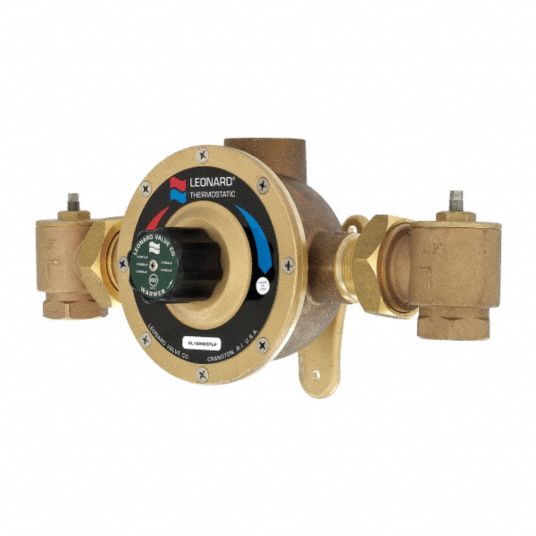 LEONARD VALVE, 1 1/4 in Inlet Connection Size, NPT x NPT, Thermostatic Mixing Valve - 29JA70|XL ...