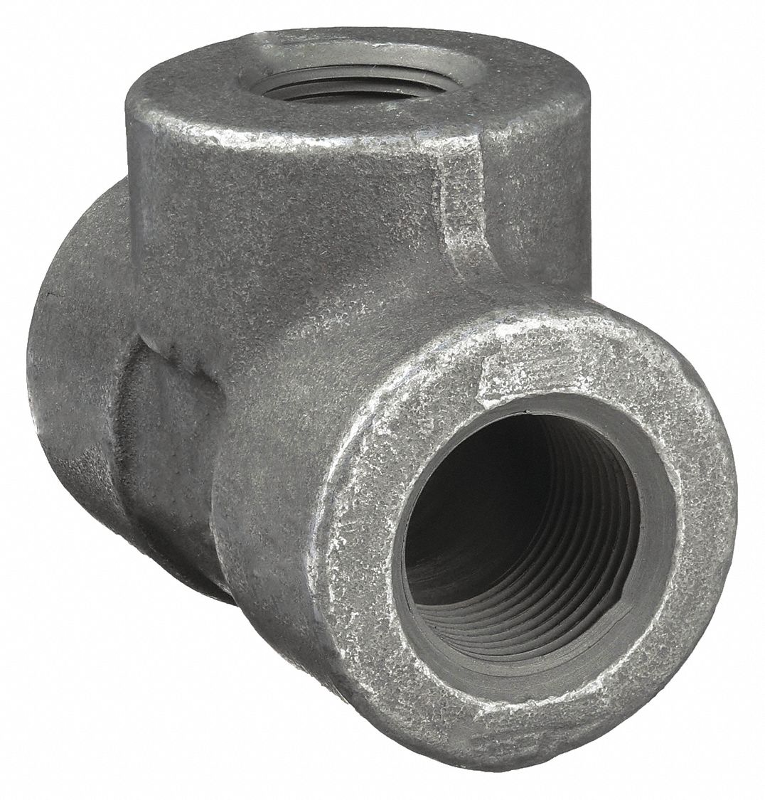 Forged Steel, 1 in x 1 in x 3/4 in Fitting Pipe Size, Reducing Tee ...