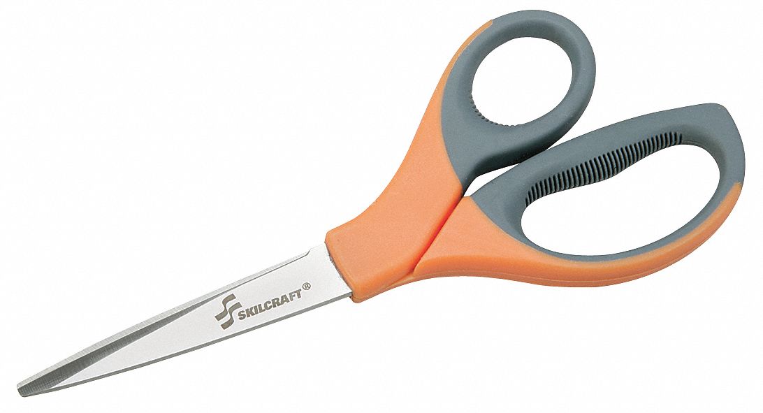 ABILITY ONE Scissors, Multipurpose, Straight, Ambidextrous, Stainless ...