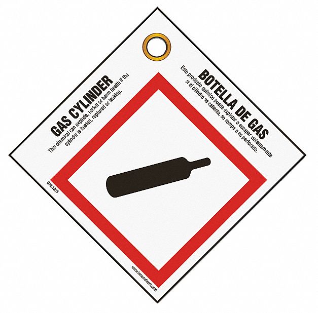 Chemical, Gas or Hazardous Materials Safety Tags, Plastic, 3 3/4 inH x ...