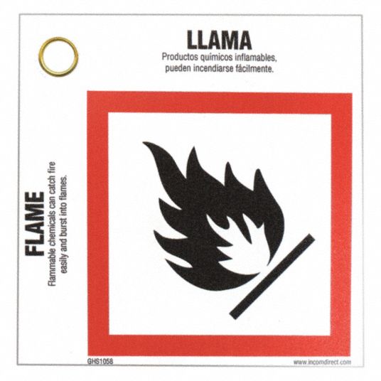 Chemical, Gas or Hazardous Materials Safety Tags, Plastic, 3 3/4 inH x ...