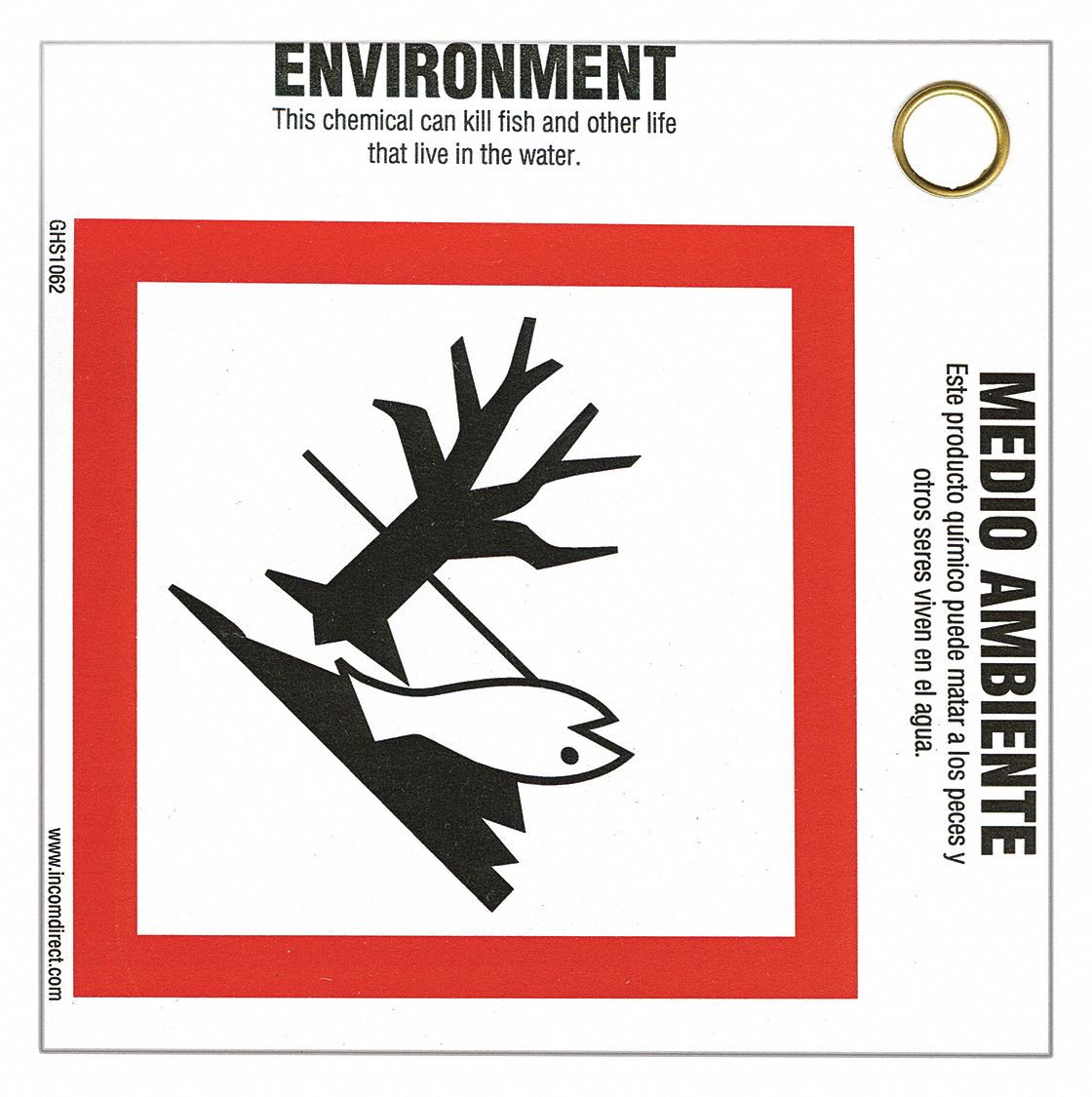 Chemical, Gas or Hazardous Materials Safety Tags, Plastic, 3 3/4 inH x ...