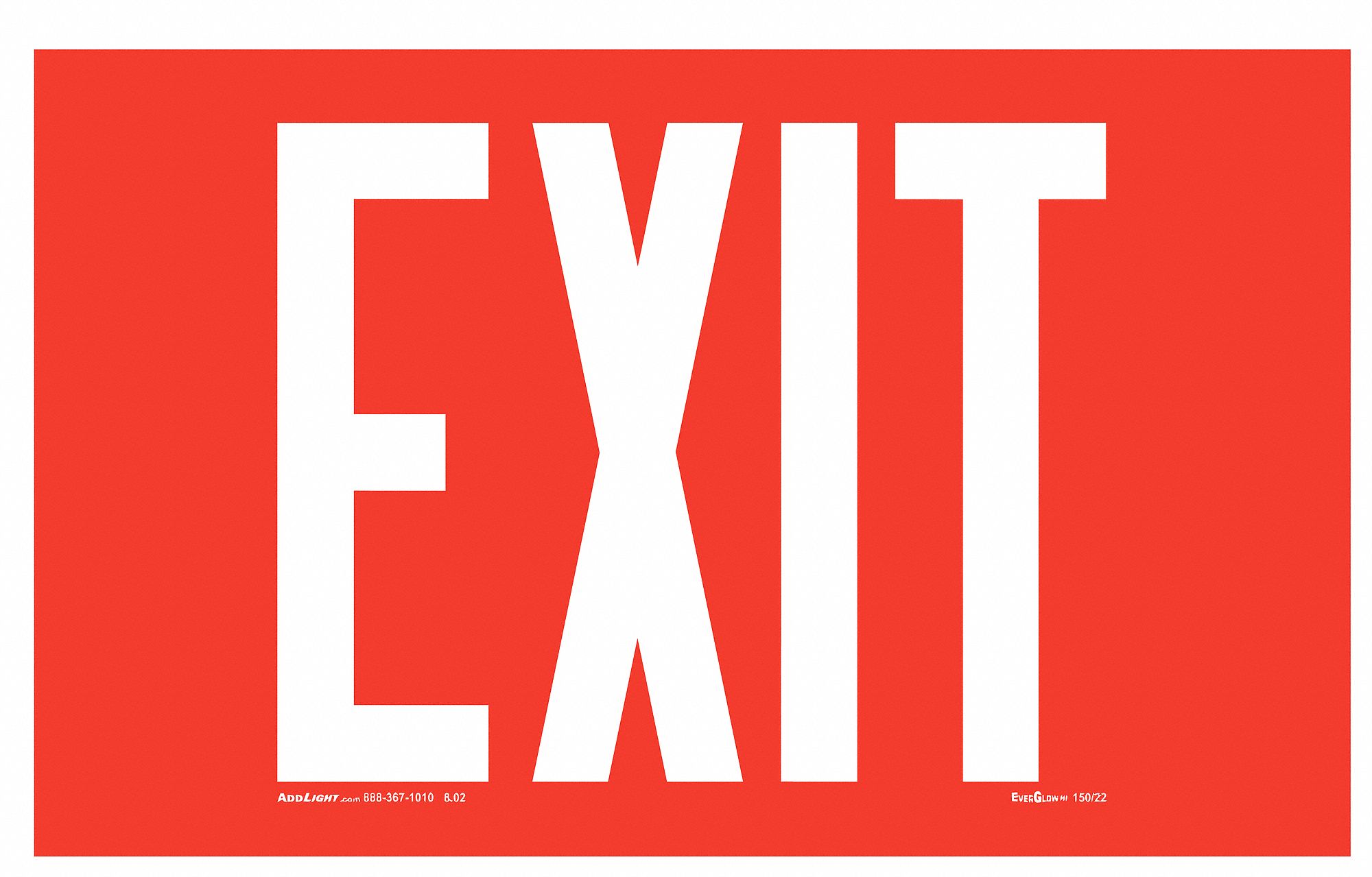 Aluminum, Exit Sign, 12" Width, 7-3/8" Height, Double-Sided No, Surface ...