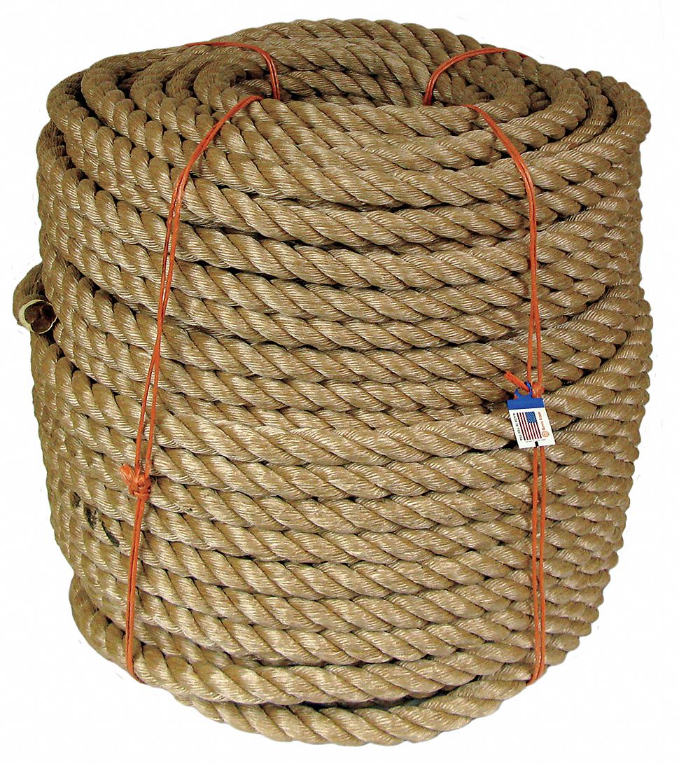 2 in dia. Polypropylene All Purpose General Utility Rope, Brown, 300 ft ...