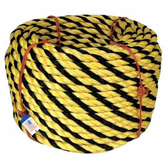 1 1/2 in dia. Polypropylene All Purpose General Utility Rope, Black ...