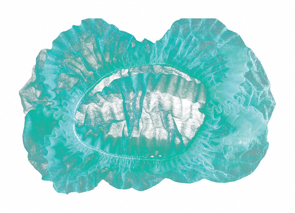 Bouffant Cap, Green, PK 100 - Grainger