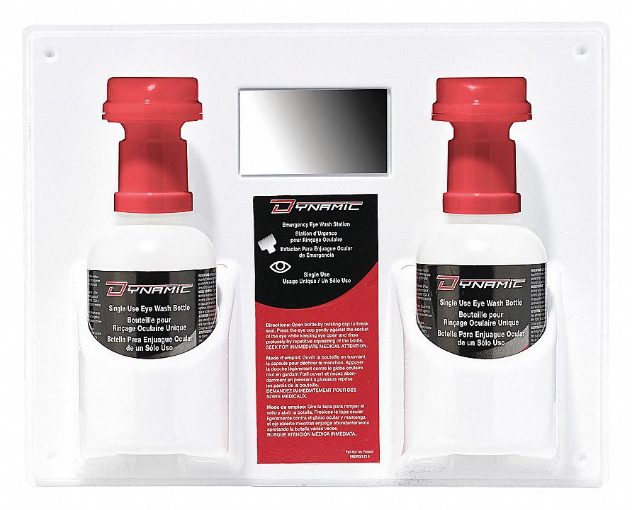 DYNAMIC EYE WASH STATION, 3-YEAR SHELF LIFE, WHITE, 13 X 14 X 4 1/4 IN ...