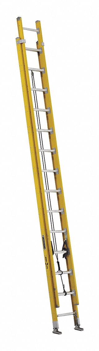 LOUISVILLE LADDER, 28 ft Ladder Size, Fiberglass, Extension Ladder ...