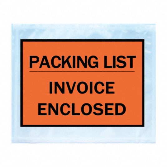 4 1/2 in Outside Ht, 5 1/2 in Outside Lg, Packing List Envelope ...