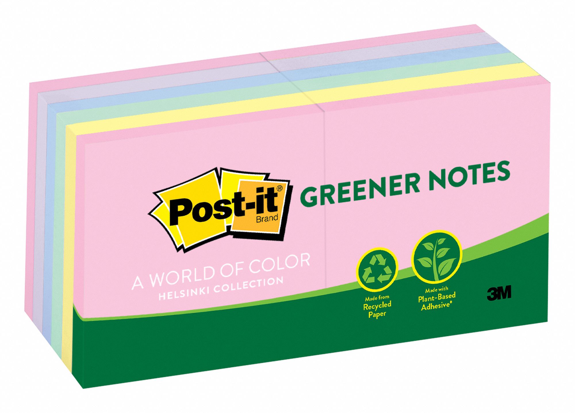 POST-IT Sticky Notes: Assorted Pastel, Std, 100 Sheets per Pad, 12 Pads ...