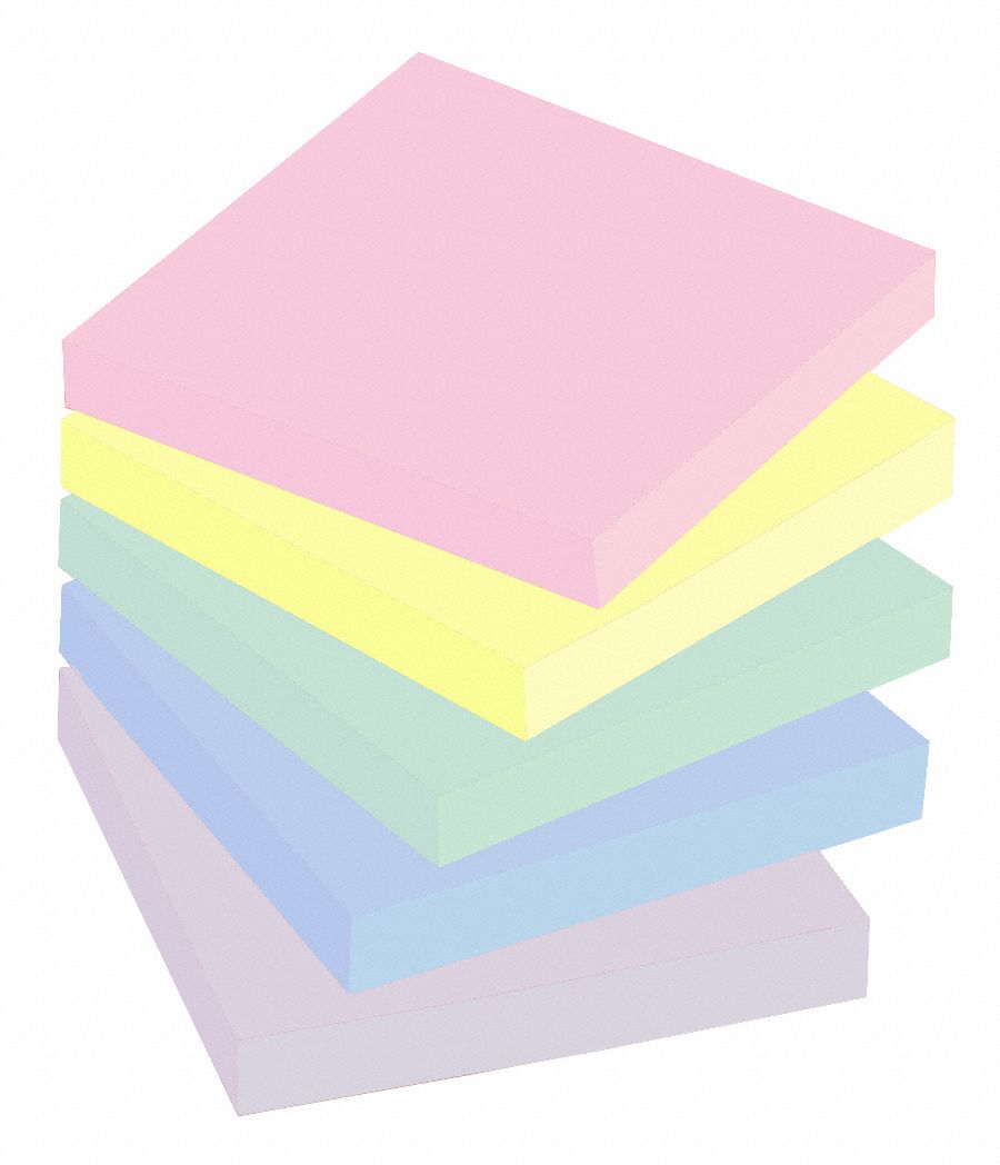POST-IT Sticky Notes: Assorted Pastel, Std, 100 Sheets per Pad, 12 Pads ...