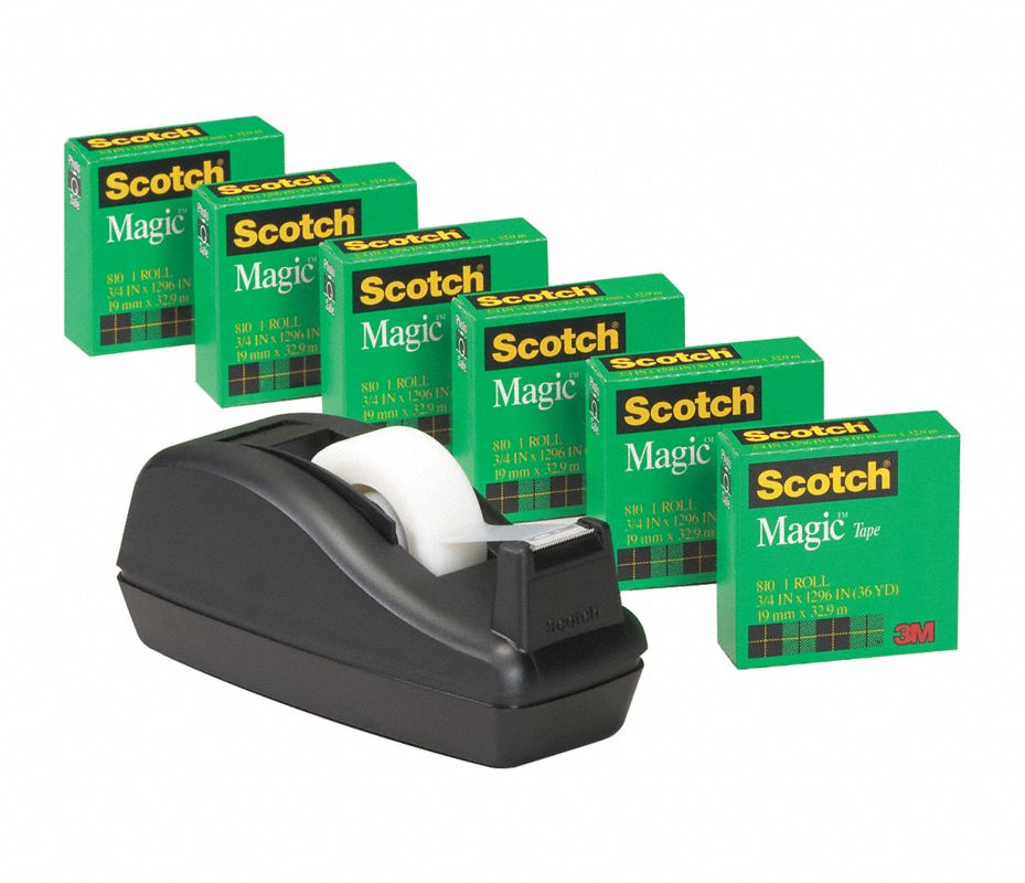 SCOTCH Cinta de Oficina,Transparente,3/4"An,PQ6 - Cinta Transparente ...