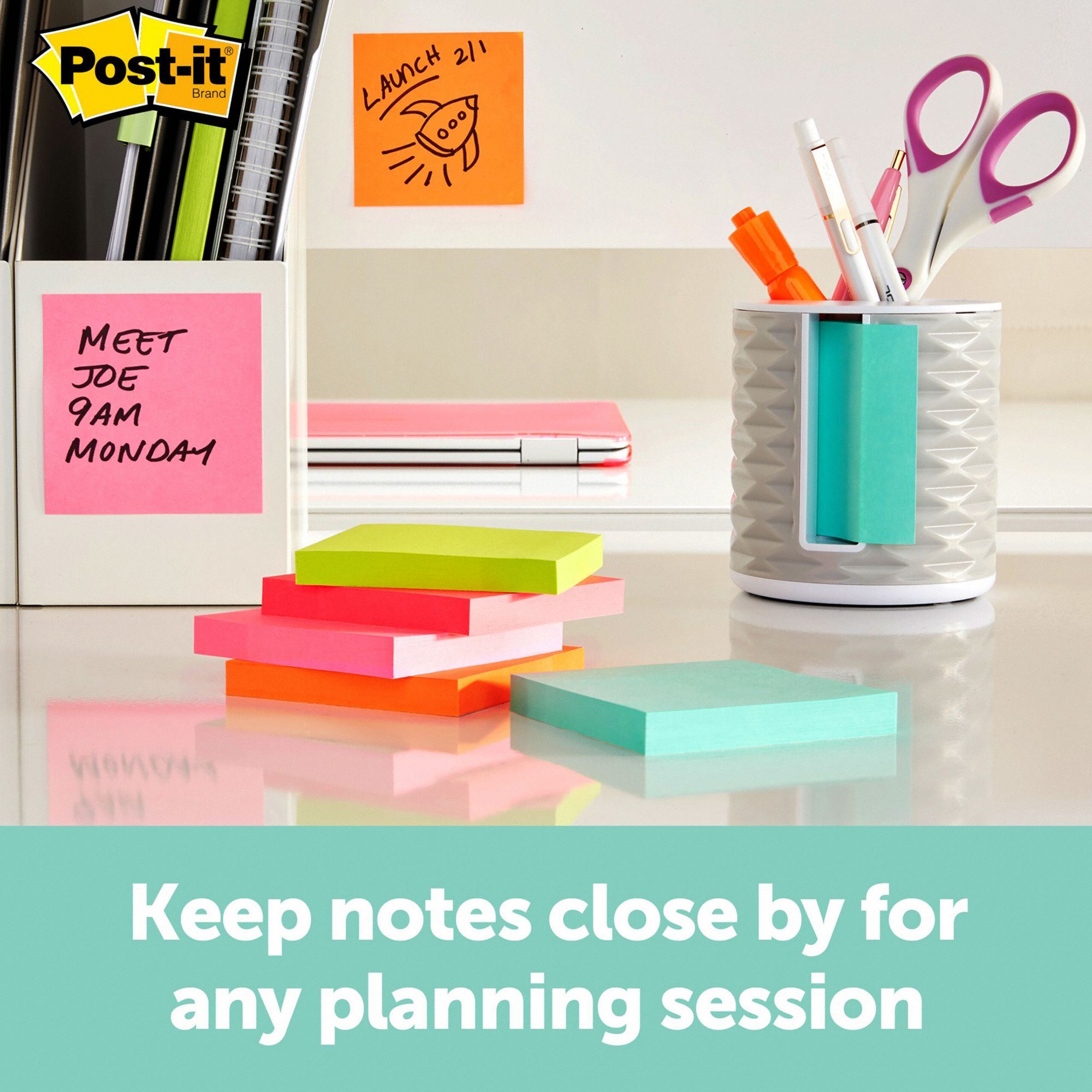 POST-IT Sticky Notes: Assorted Bright, Std, 100 Sheets per Pad, 12 Pads ...